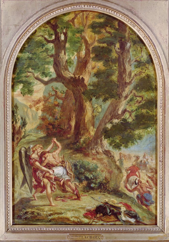 Giacobbe lotta con l'angelo, 1857 | Stampa d'arte